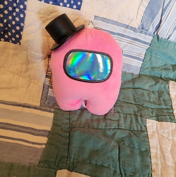 Toys | Among Us Pink Plush Keychain Backpack Clip | Poshmark